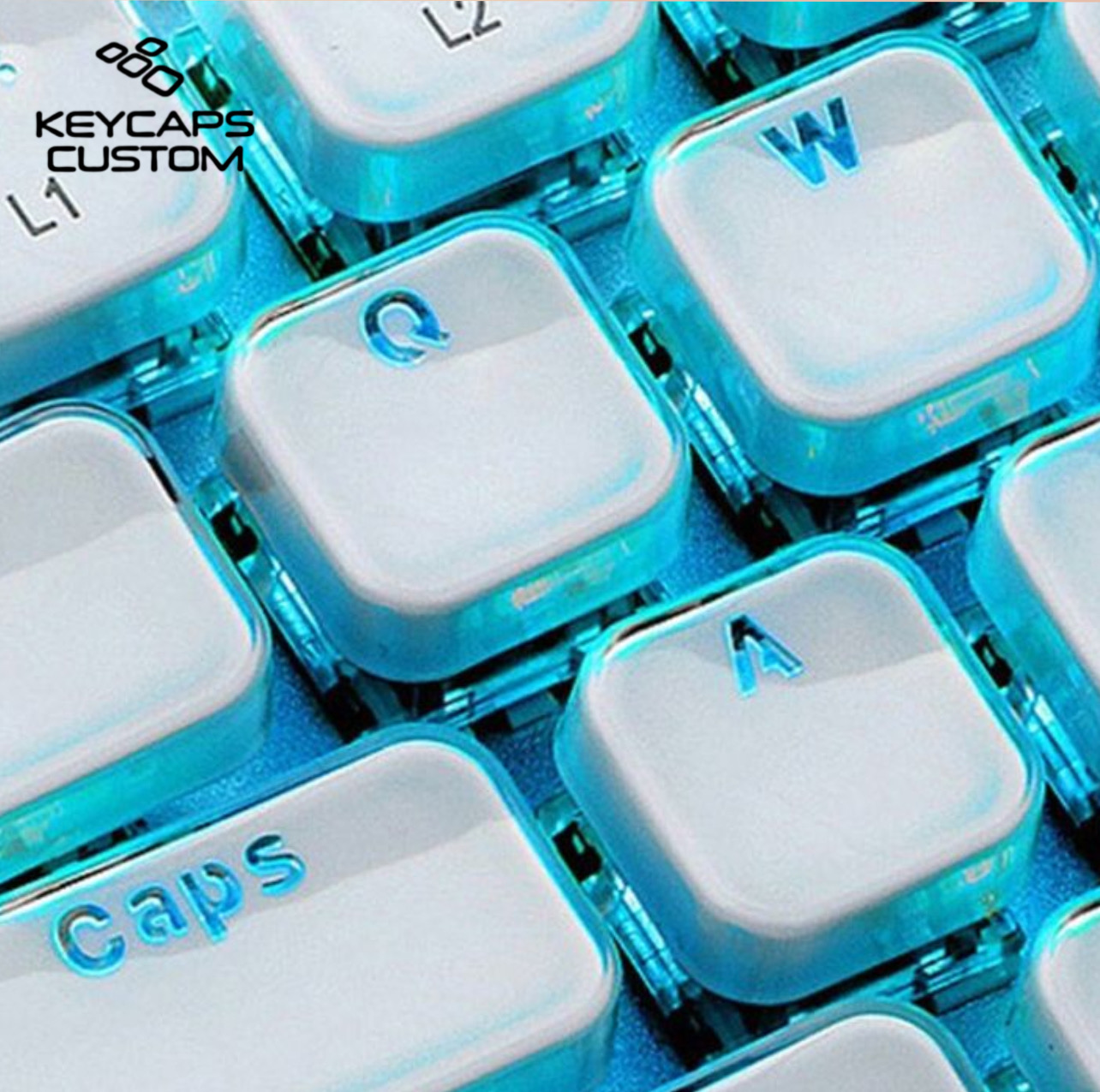 Low Profile Keycaps Backlit Crystal Edge