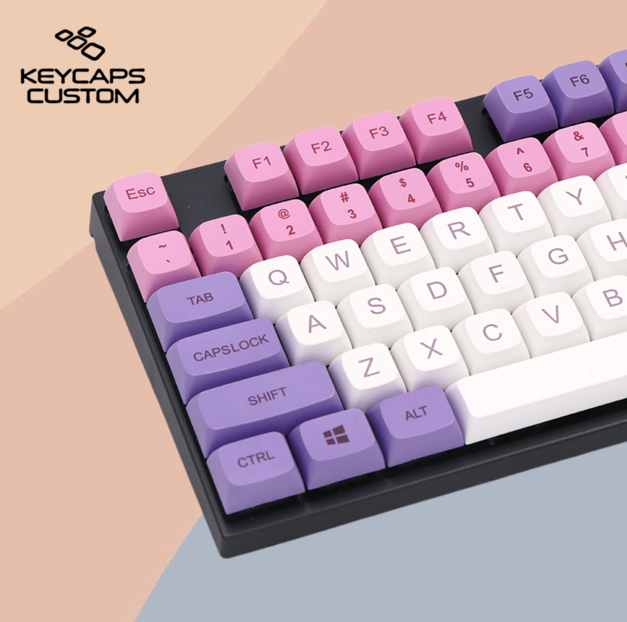 PBT Keycaps Hana White and Purple XDA Profile Keycap Set