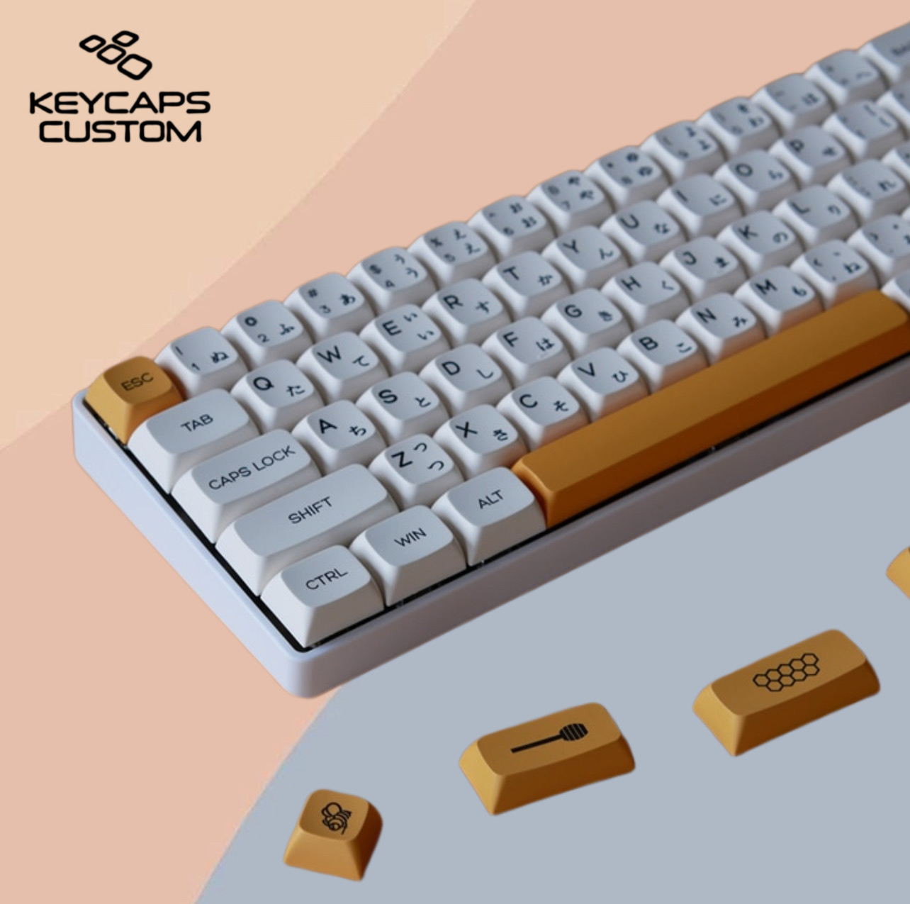 PBT Keycaps Honey And Milk XDA Profile Dye-Subs Keycaps