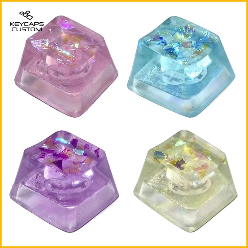 Glitter shining Resin keycap for R4