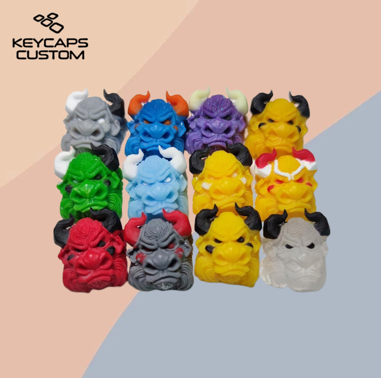 Customized Bull Head Owl Colorful Resin Keycaps
