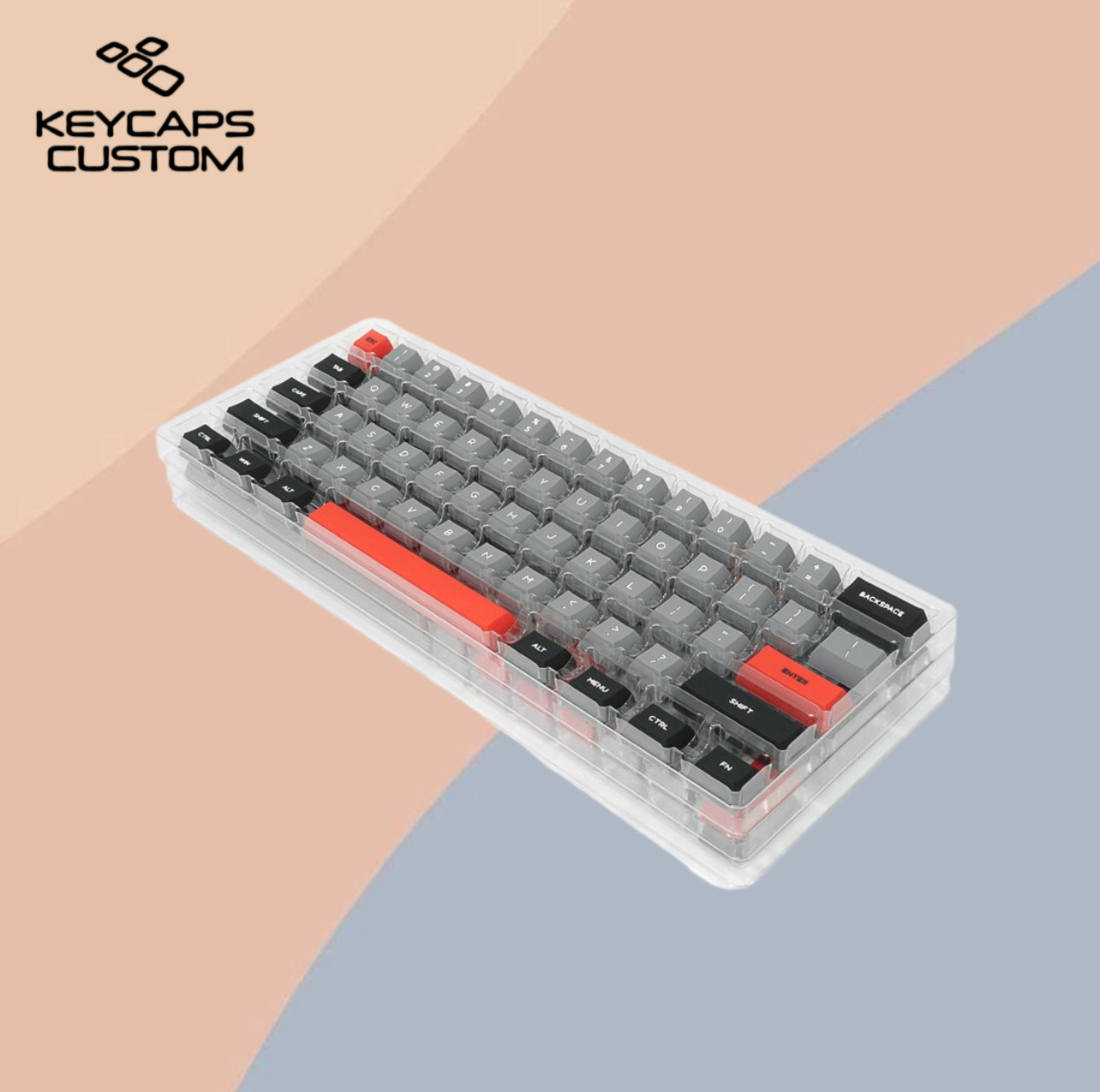 Rubber Black Red Keycaps Set ABS Doubleshot SA Profile