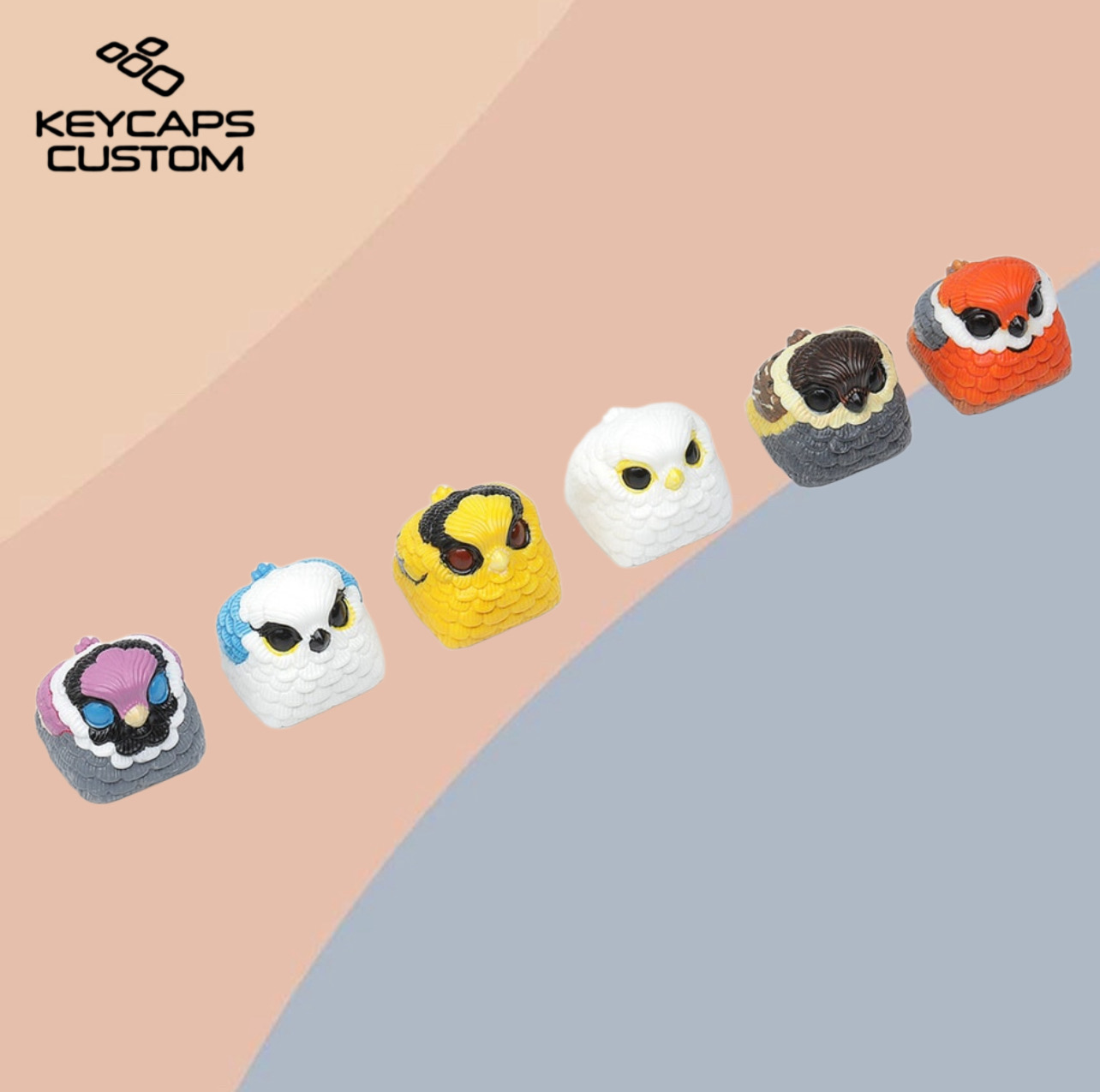 SUN Chubby Owl Bird Handcraft Resin Artisan Keycaps