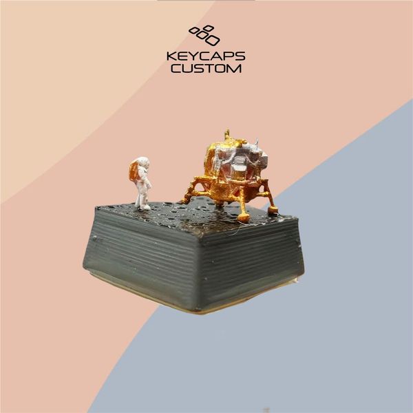 Astronaut Landing Moon Keycap Handmade Resin Artisan SA Profile Keycap