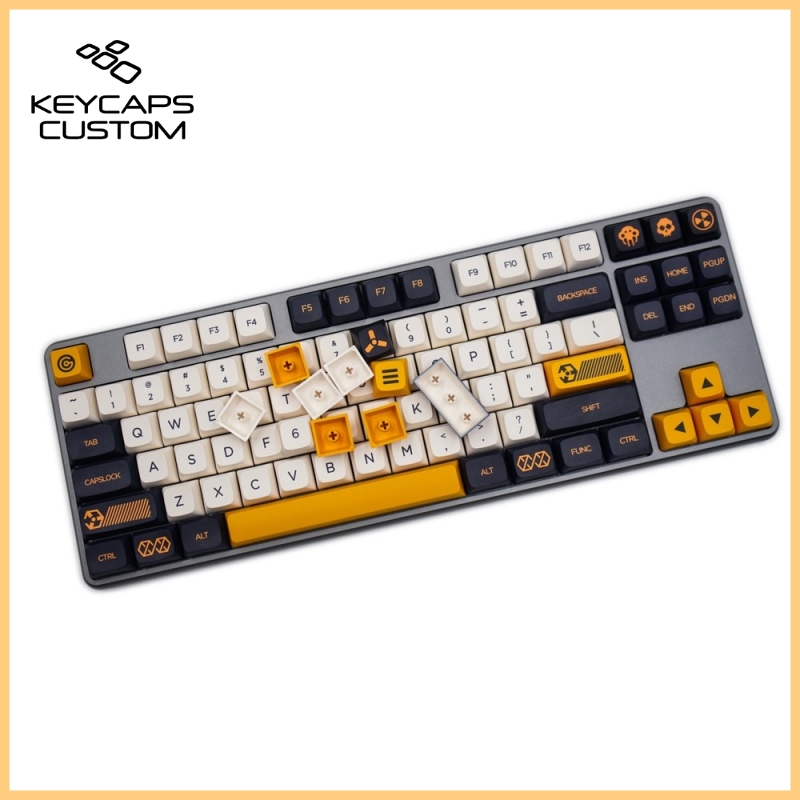 Dangerous Nuke Virtual War Orange XDA Keycaps PBT Dye-Sublimated