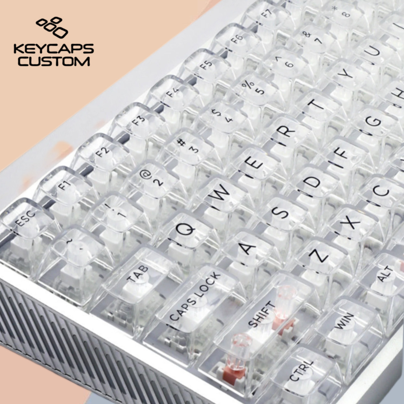 Transparent Clear White Minimalist SA Keycaps set for Mechanical Keyboard