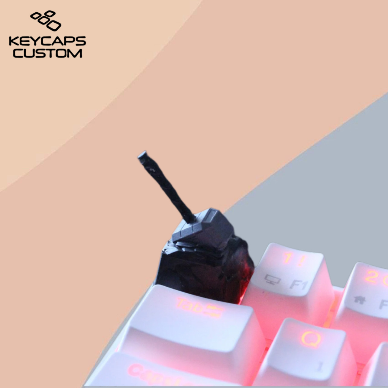 Thor Hammer Mjolnir Inspired Artisan Handmade Resin Casting OEM Keycap ...