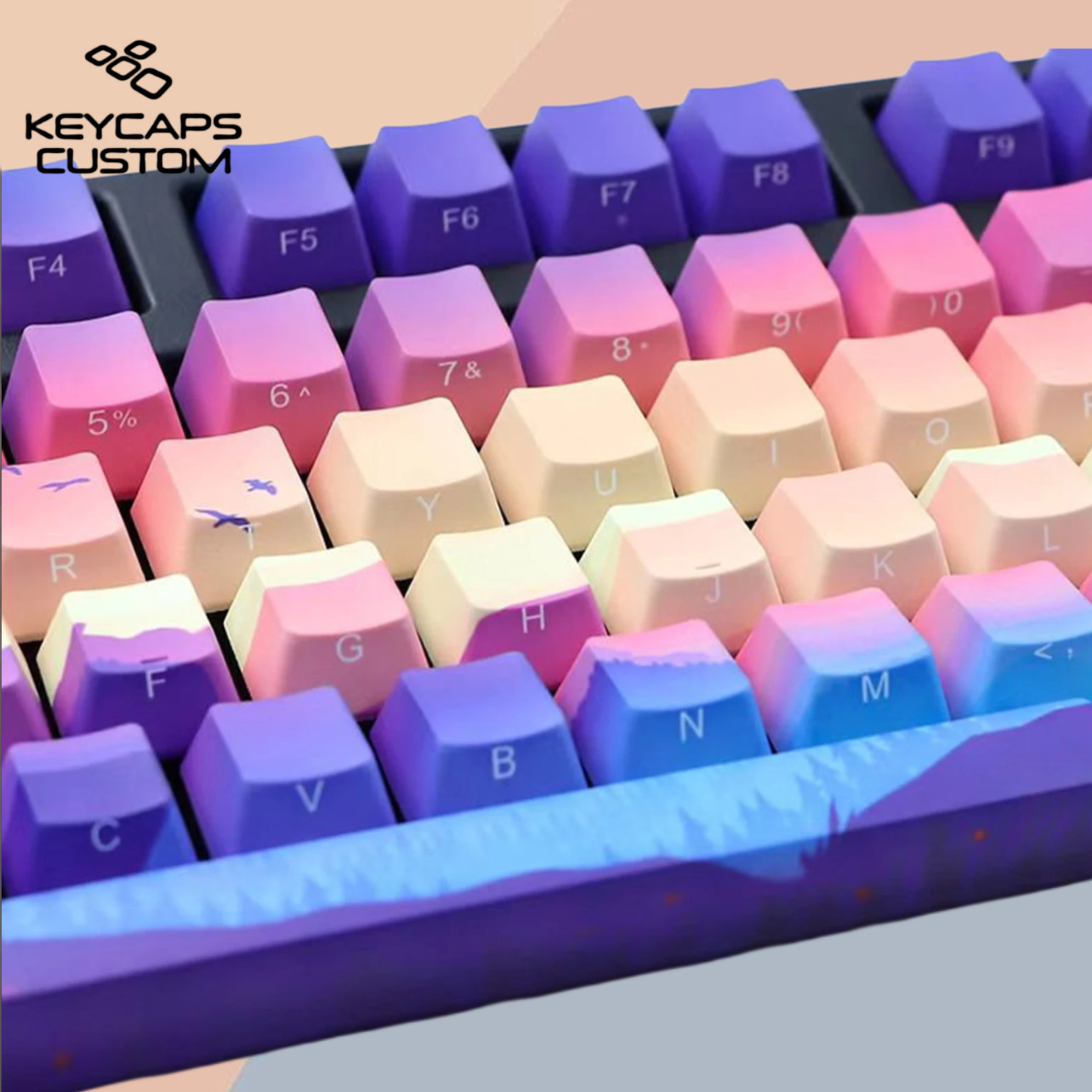 Sunset glow-themed PBT Keycap set for Mechanical Keyboard