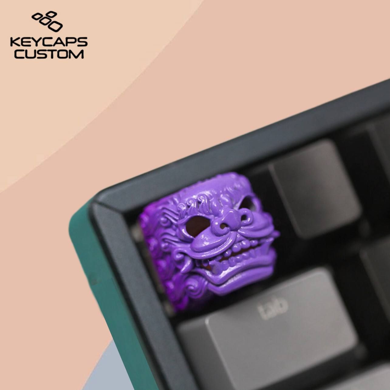 Two-Tone Purple Resin FOO DOG Keycap for Cherry MX Mechanical Gaming ...