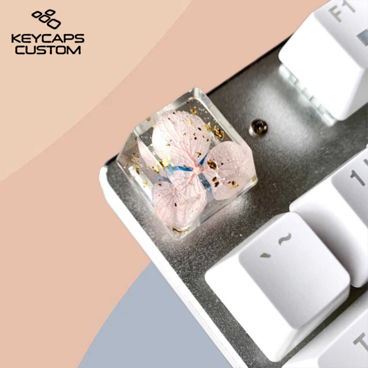 Handmade Resin Esc Keycap with Flower and Golden flakes for Mechanical ...