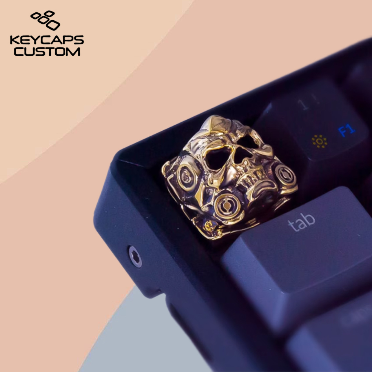 Brass CYBER SKULL Keycap Custom Handmade Premium for Cherry MX ...