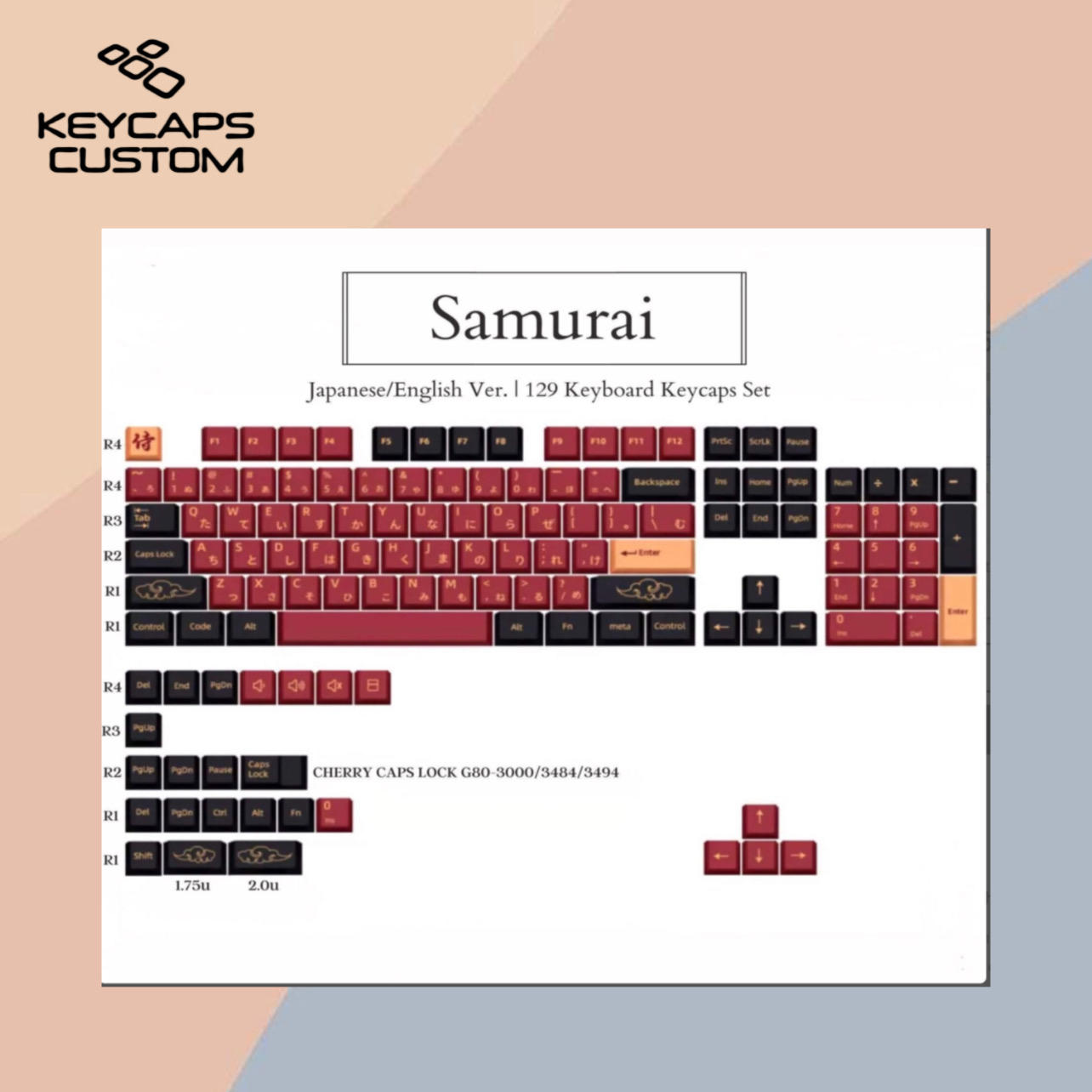 Samurai Japanese Theme Keycaps Set for Mechanical Keyboard