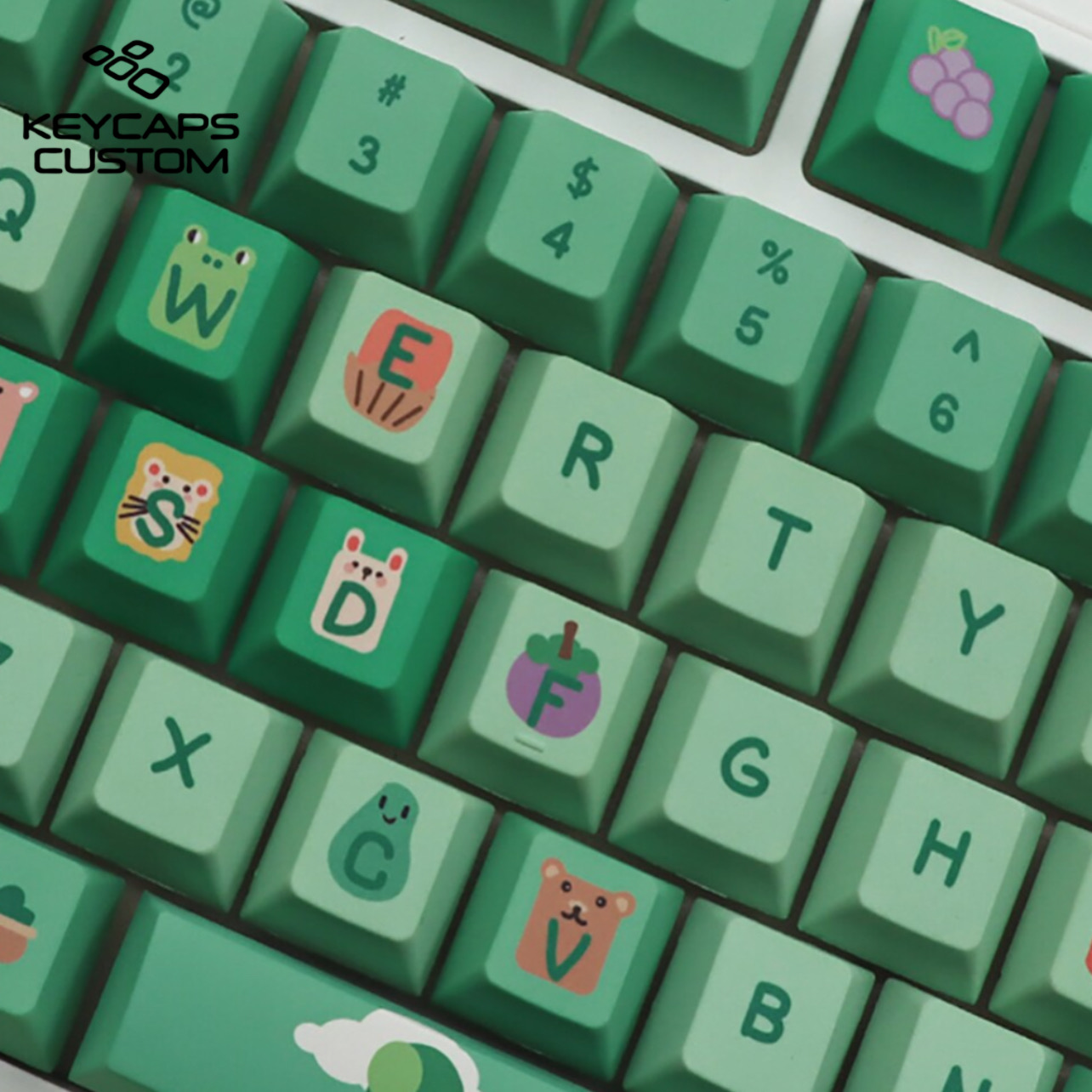 Green Forest Animal Party Keycap Set
