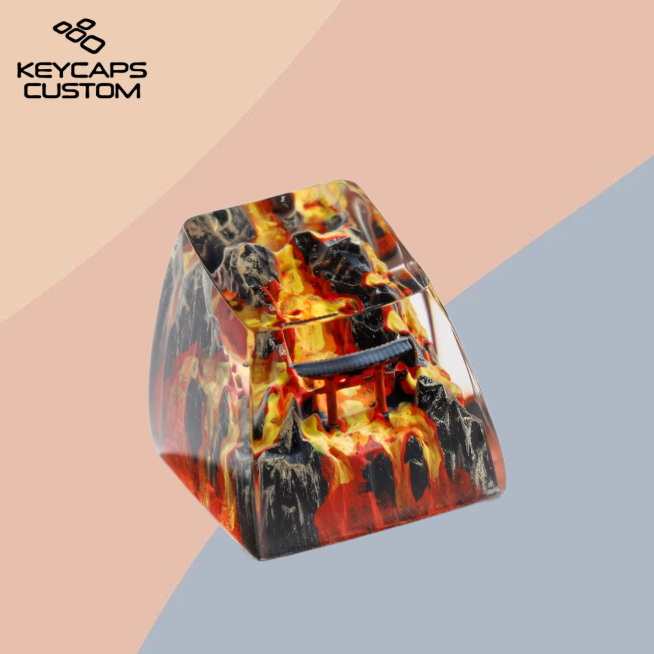 Astronaut Lava Temple Resin Keycap for Mechanical Keyboards