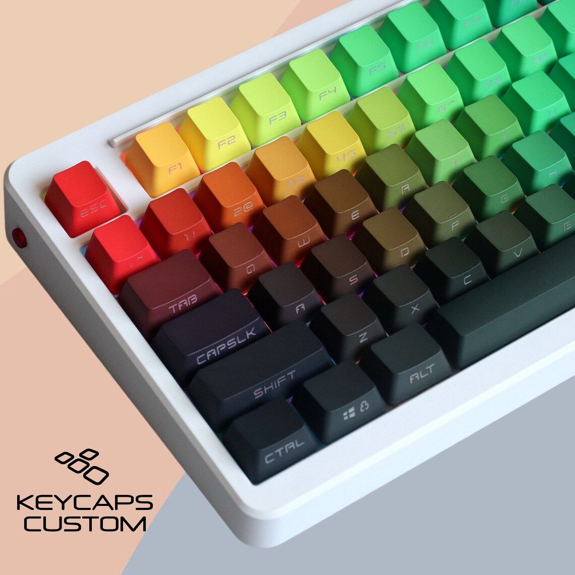 Side Print Gradient Rainbow Theme Keycap Set