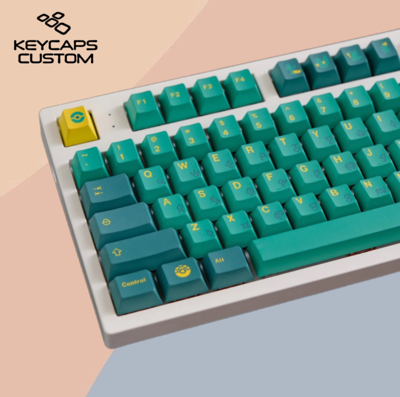 Pokemon Unknown PBT Double Shot Key Cap Set for MX Switches Mechanical ...