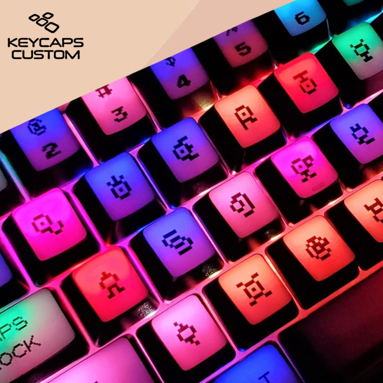 Custom Pokemon Unown Inverted Pudding Backlit Keycap Set for Mechanical ...