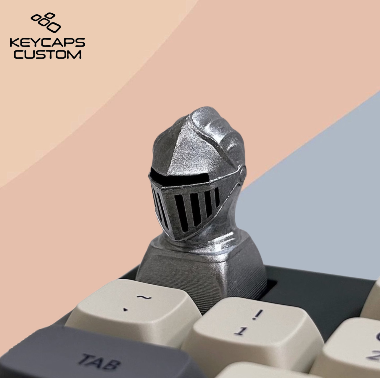 Medieval Knight Closed Helmet Keycap for Mechanical Keyboard