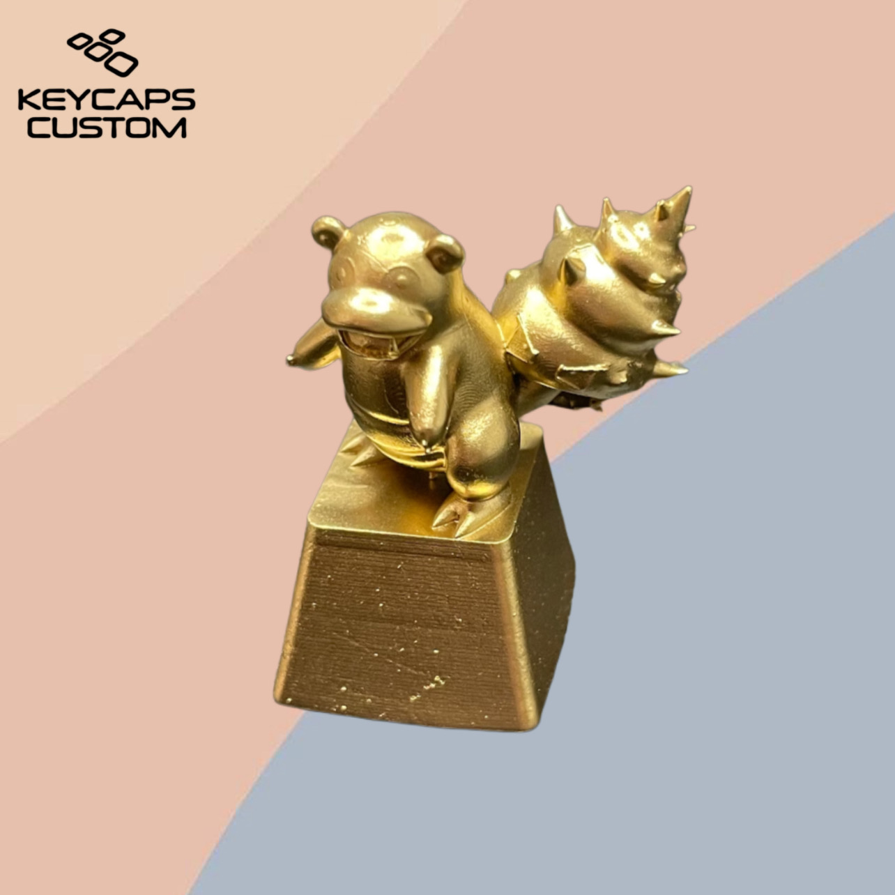 Golden Slowbrooo Pokemon Keycap Weeb 90s for Mechanical Keyboard