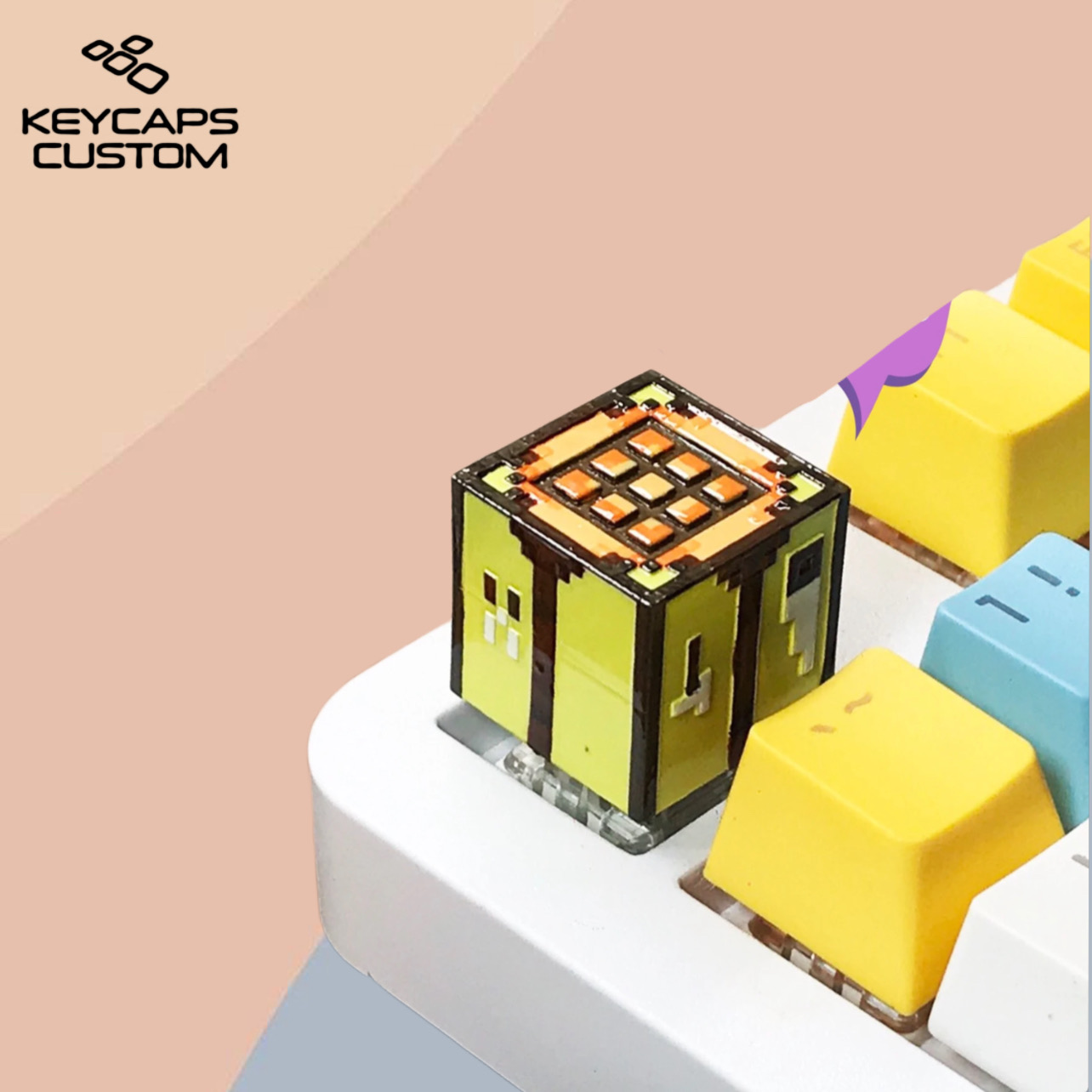 Crafting Table Minecraft Inspires Keycap for Mechanical Keyboard