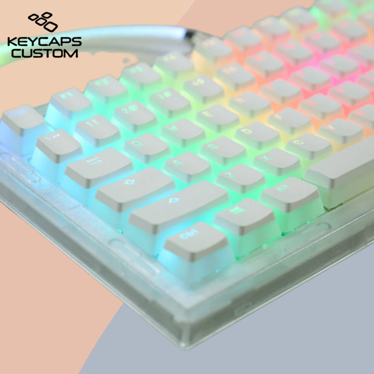 Double White Pudding Keycap for Mechanical Keyboard