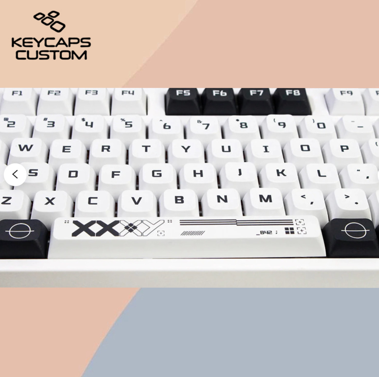 Black White Simple PBT Double Shot Key Cap Set for Mechanical Keyboards