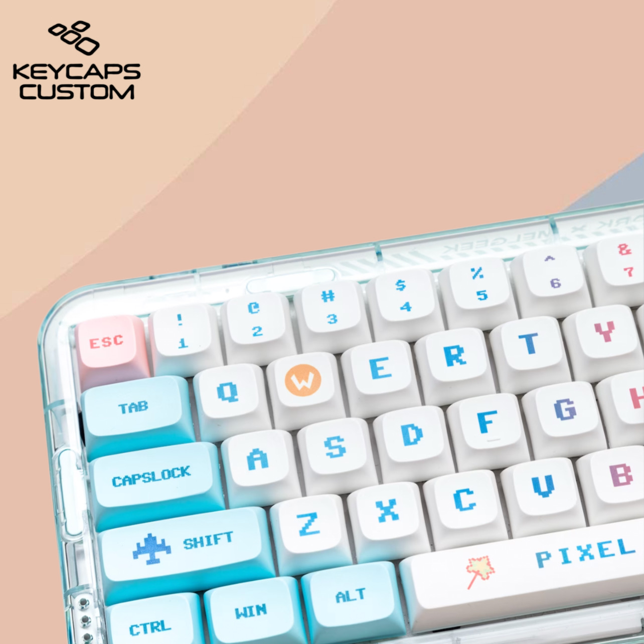 Cute Retro Pixel Space XDA PBT Keycap Set for Mechanical Keyboard