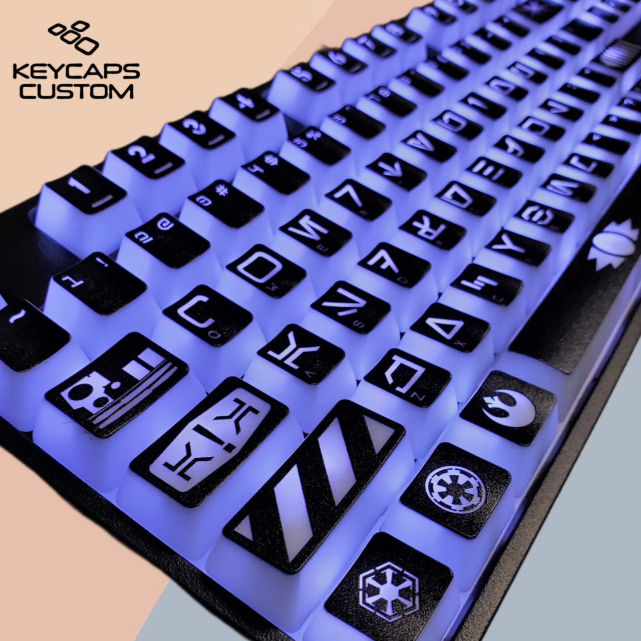 75%/ GMMK Pro Custom Aurebesh Star Wars Theme Pudding Keycaps Set