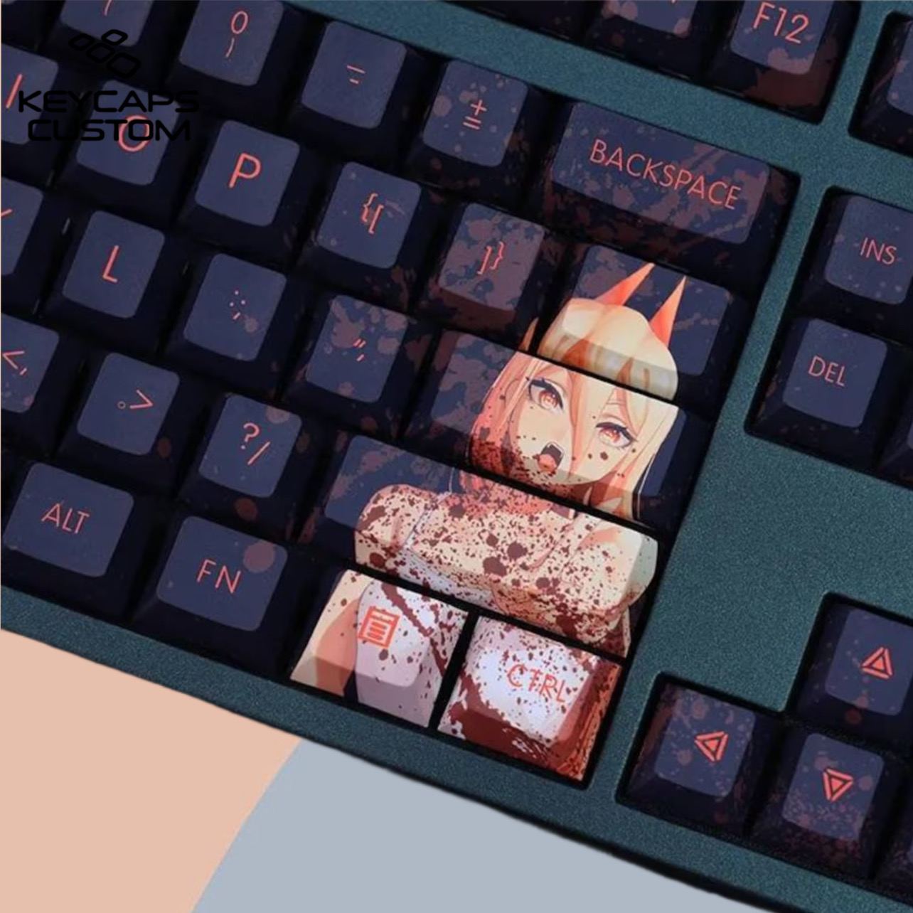 Anime Ahegao Keycaps Chainsaw Theme Set For Mechanical Keyboard