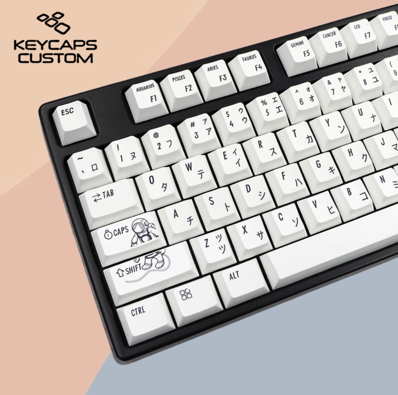 Outer Space Astronaut Key Cap Set for MX Switches Mechanical Keyboard