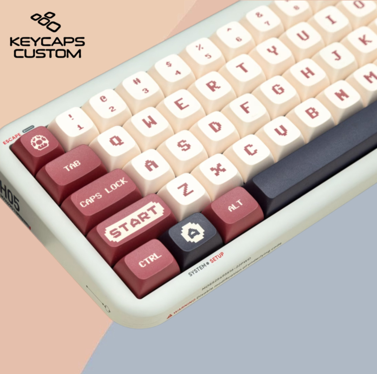 Red Cute Retro XDA PBT Gaming Keycap Set for Mechanical Keyboard