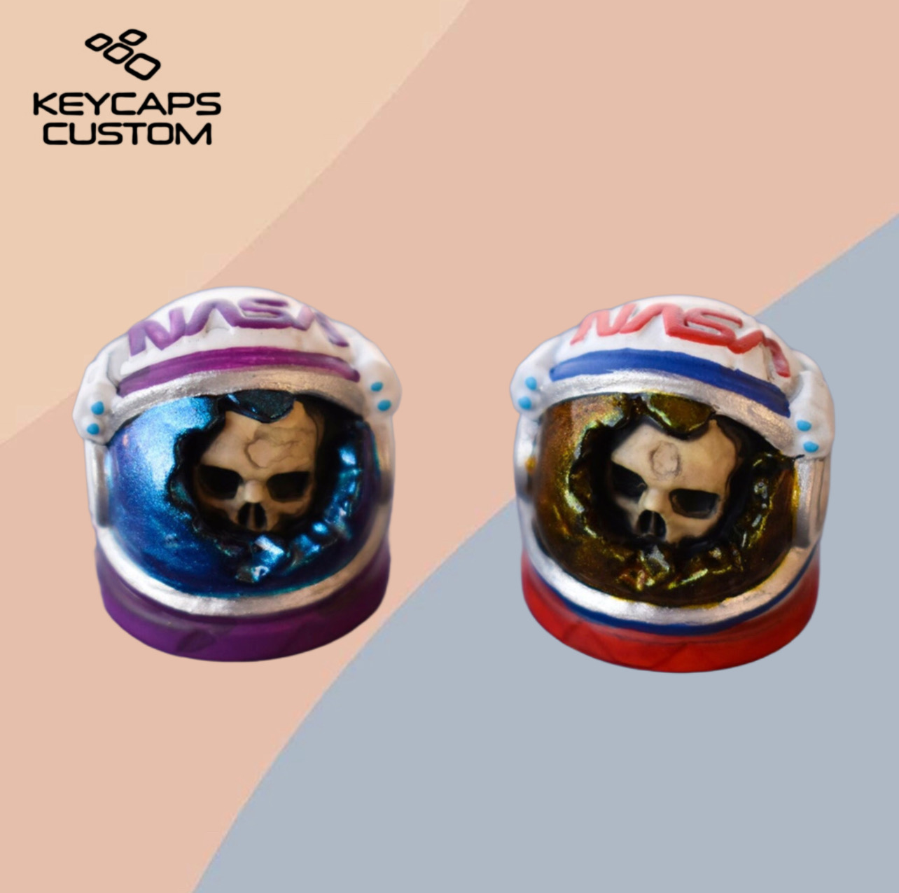 Nasa Dead Skull Astronaut Color Changing Resin Keycap for Mechanical ...