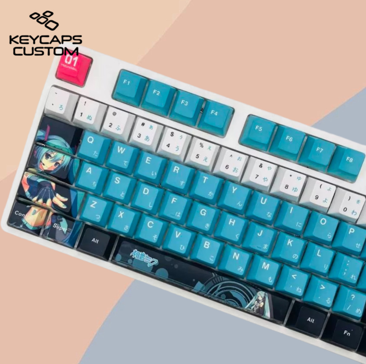 Anime Miku Theme Keycaps Set For Mechanical Keyboard
