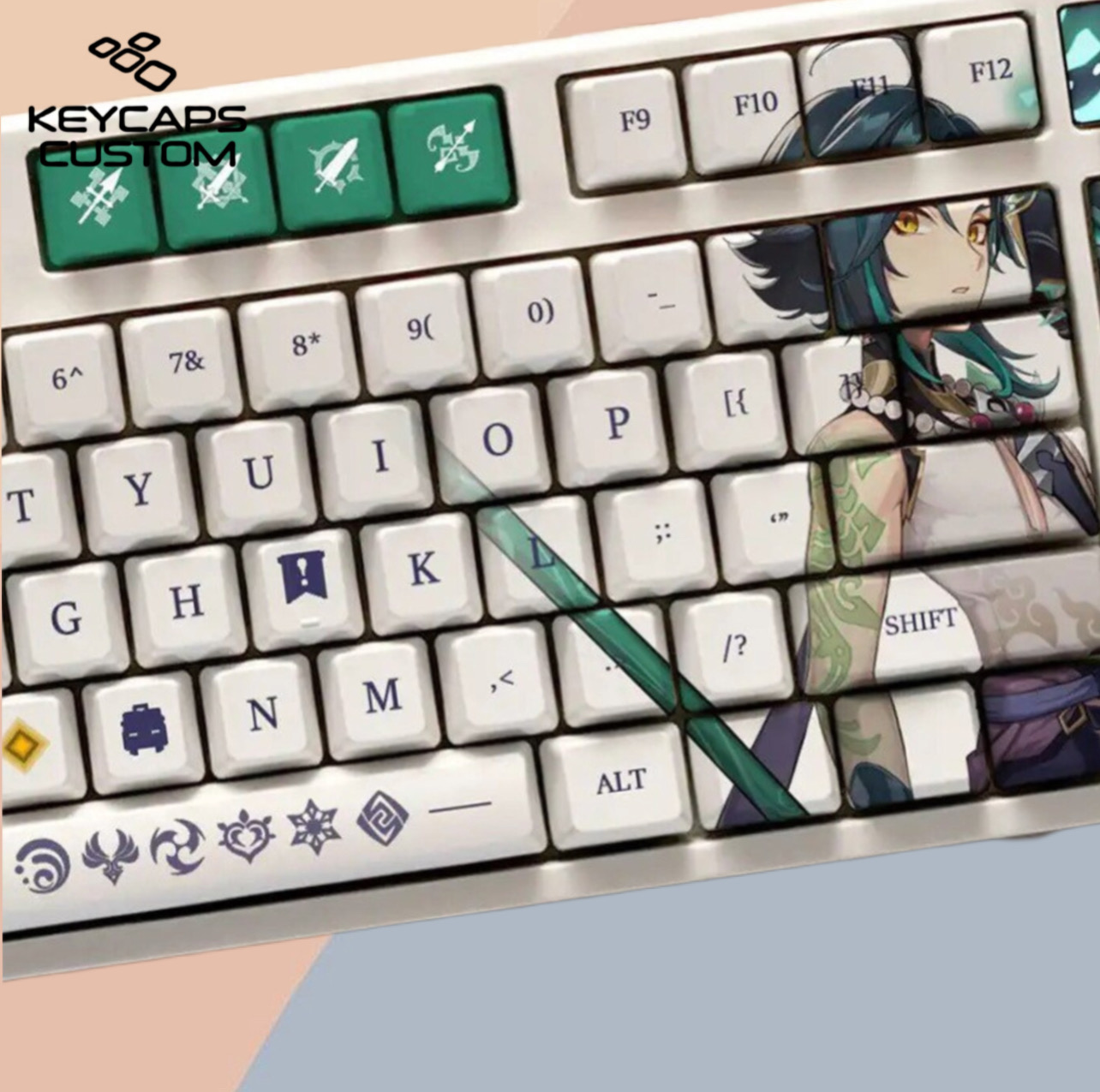 “Genshin Impact” Xiao Theme Keycaps Set For Mechanical Keyboard