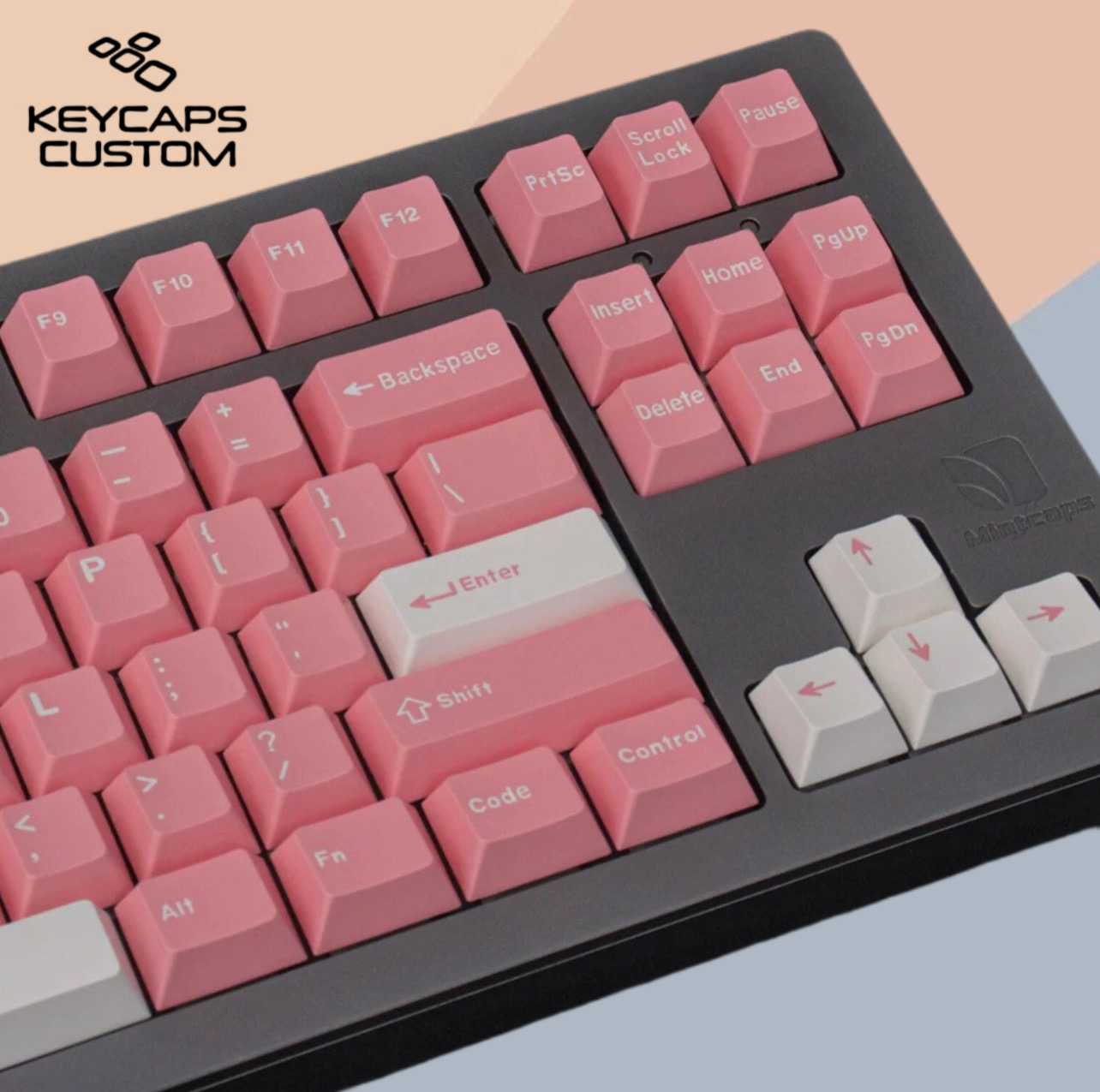 Peach Blossom Theme White & Pink Color Custom Keycaps Set For ...
