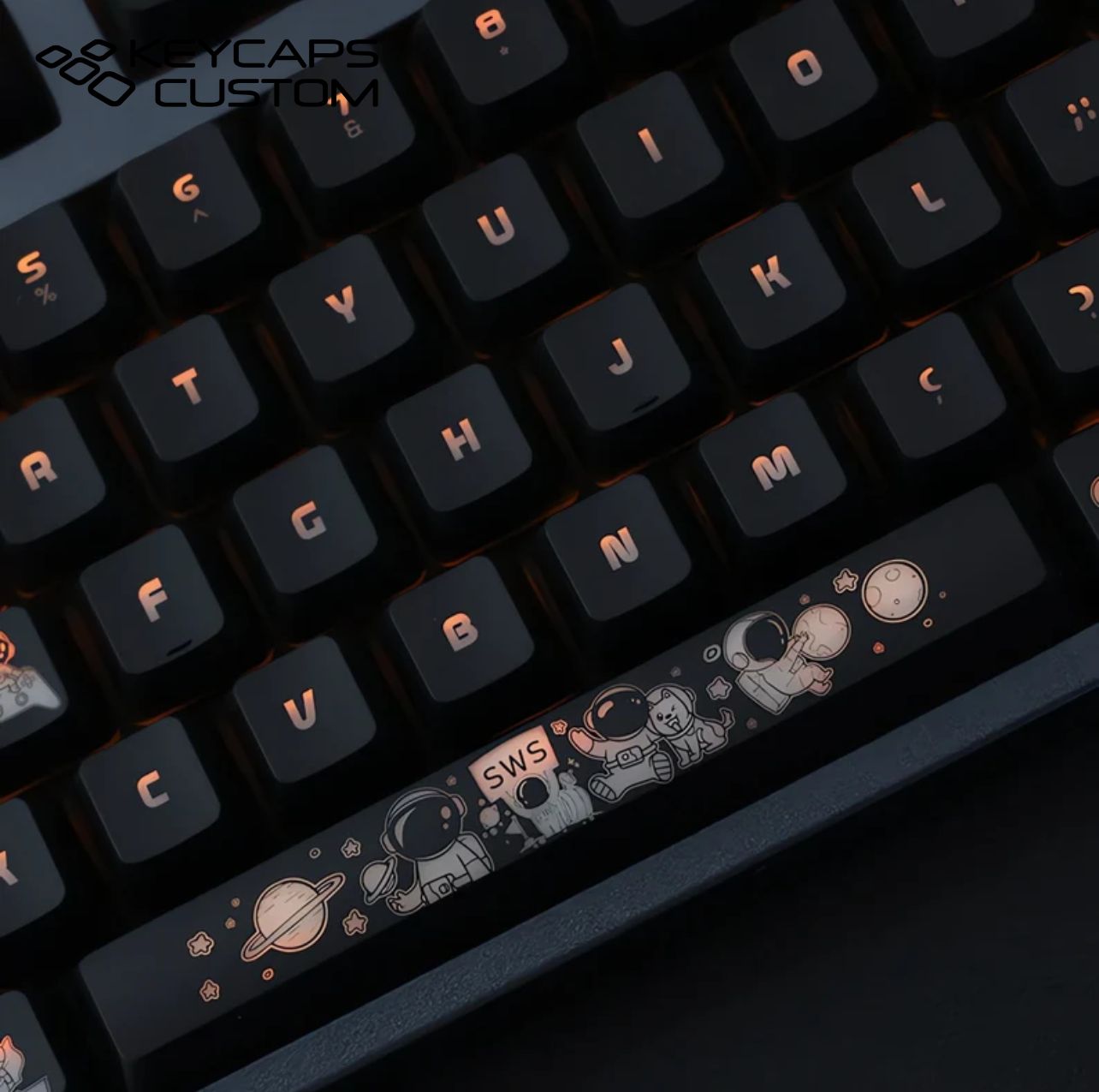 Astronaut Space Keycaps 108pc, RGB Backlit Keycaps, Black Moon Keycaps ...