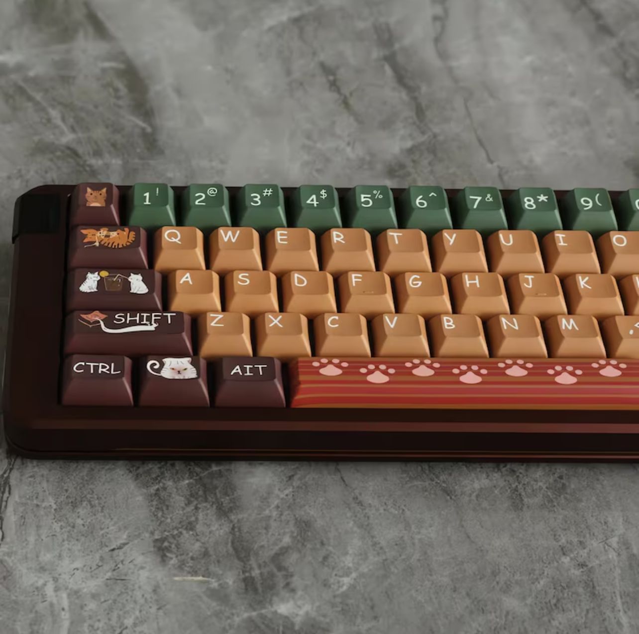 Cat Cafe Coffee Keycaps Set 142pc, Cute Animal Theme Gaming Keycaps ...