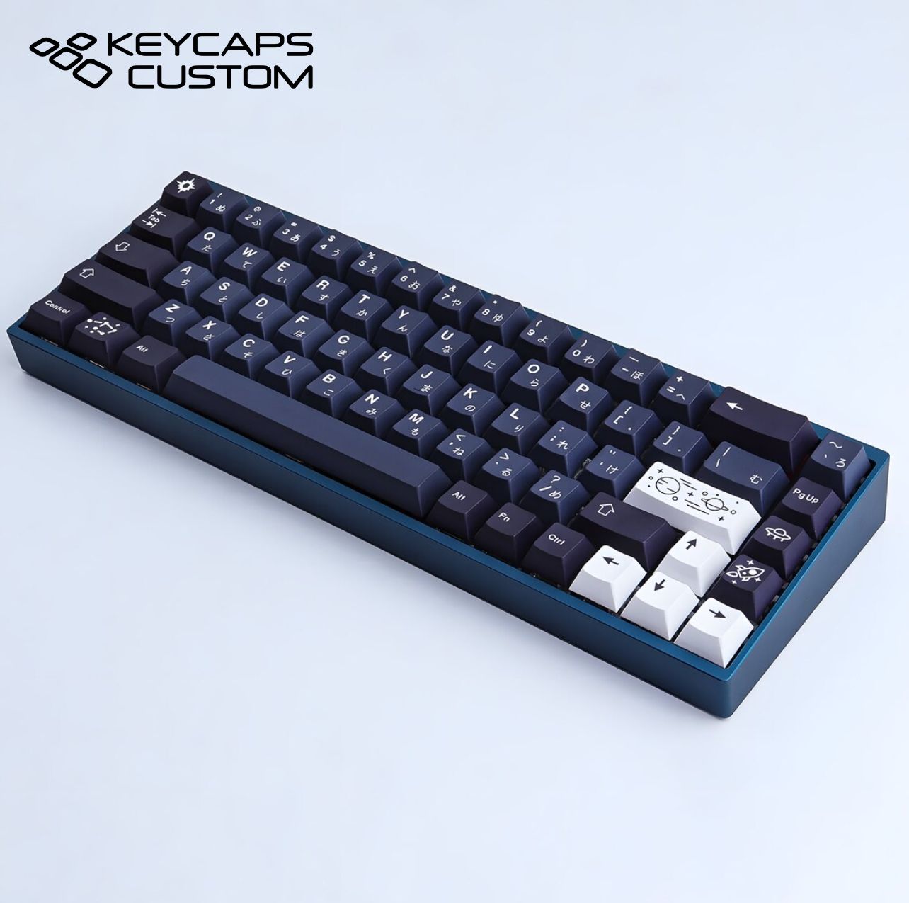 Galaxy Japanese Custom Keycaps 161pc, Navy Blue White Set, ISO layout ...