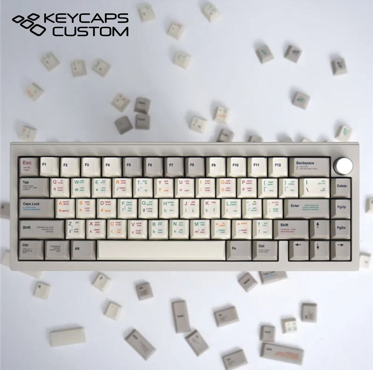 Retro Programmer Keycaps 143 Keys Gray, White, Cherry Profile ...