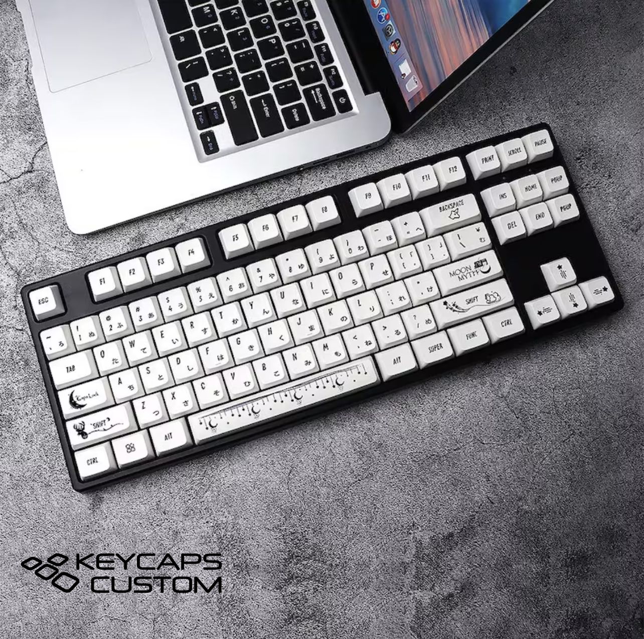 Star Moon Theme Space Keycaps Set 138pc, White Aesthetic ISO Keycaps ...