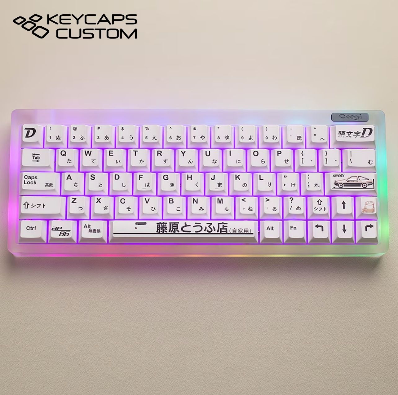 124pcs AE86 Initial D Keycap Set, Japanese Style Keycap Set, Cherry ...
