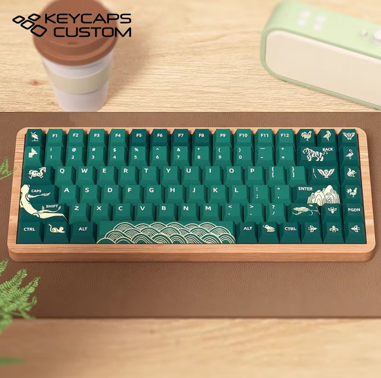 158PCS Animal Forest Theme Keycap Set,Green Keycap,Cherry Keycap,PBT ...