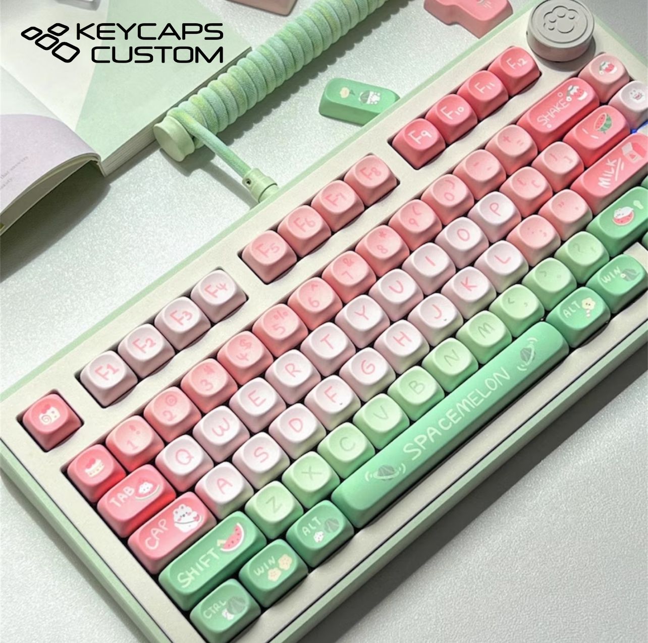 141pcs, Cheese Watermelon Theme Keycap Set, Cute Fruit Keycaps Set ...