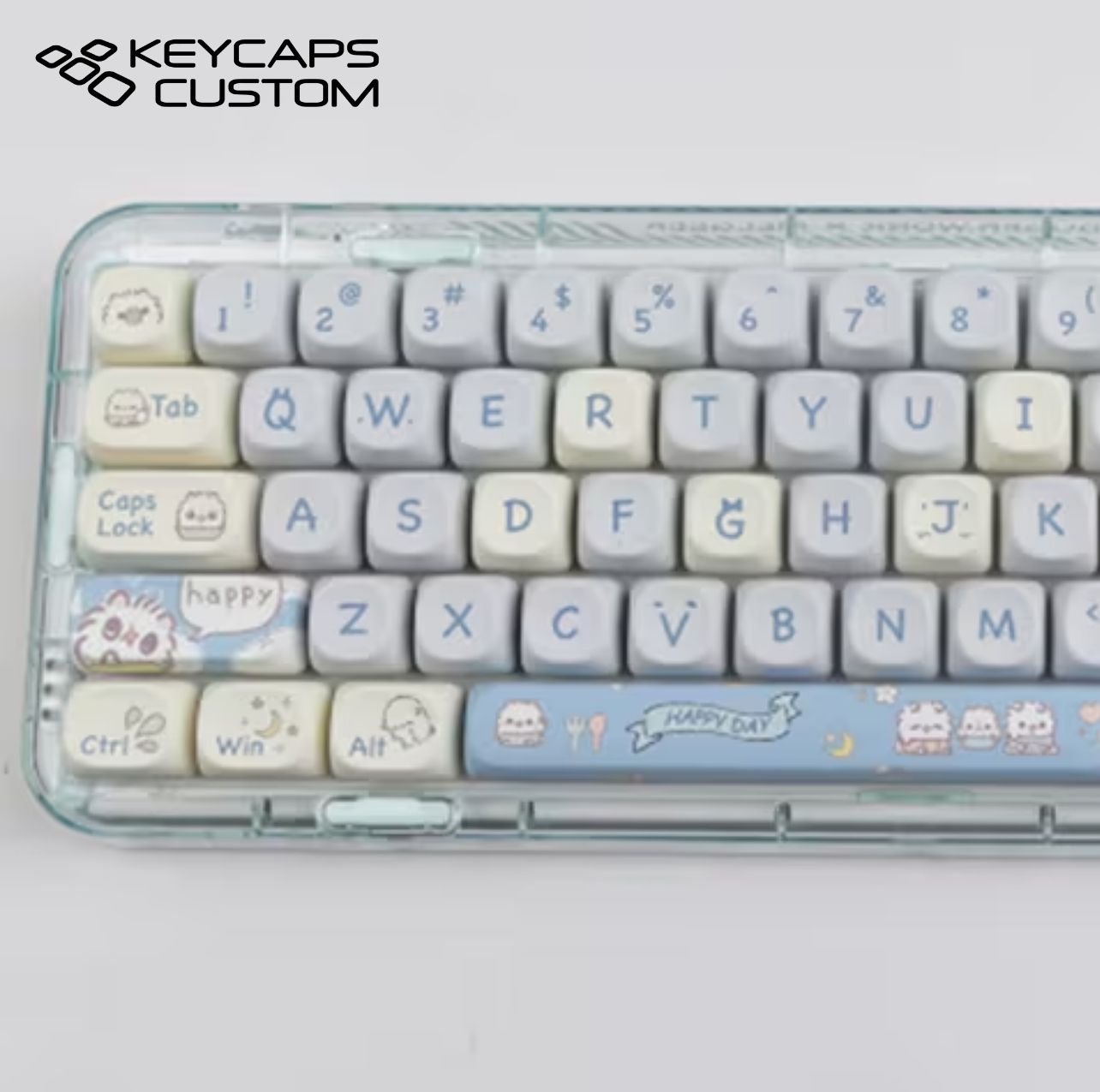 104pcs Cute Cat Theme Keycap Set ,Blue Keycap, PBT Keycap, MOA Keycap ...