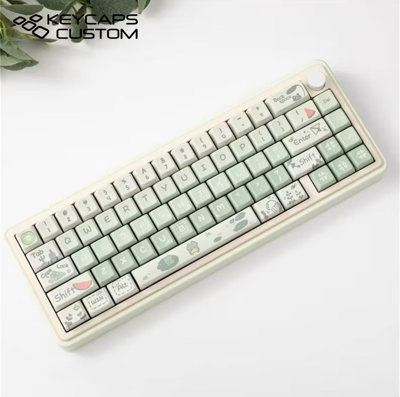 148pcs Cute Green Frog Theme Keycap Set, PBT Keycap, Cute Cartoon Anime ...