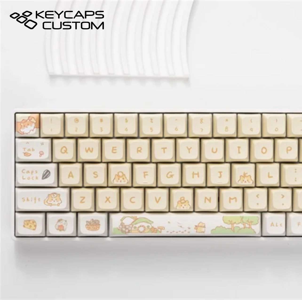 141pcs, Cute Hamster Themed Keycaps Set, Kawaii Animal Keycaps, PBT ...