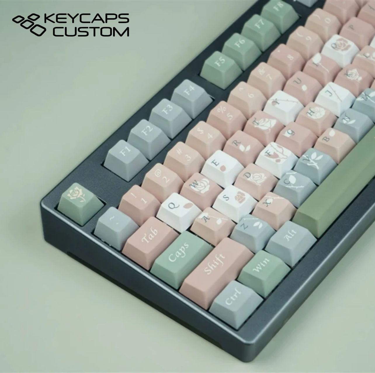 126pcs, Elegant Rose Themed Keycap Set, Cherry Profile Keycaps, PBT ...