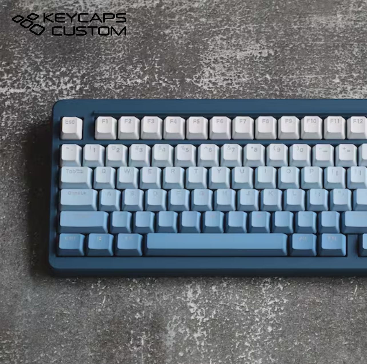 123PCS Fog Blue Theme Keycap Set, Top Side Print Translucent Keycap ...