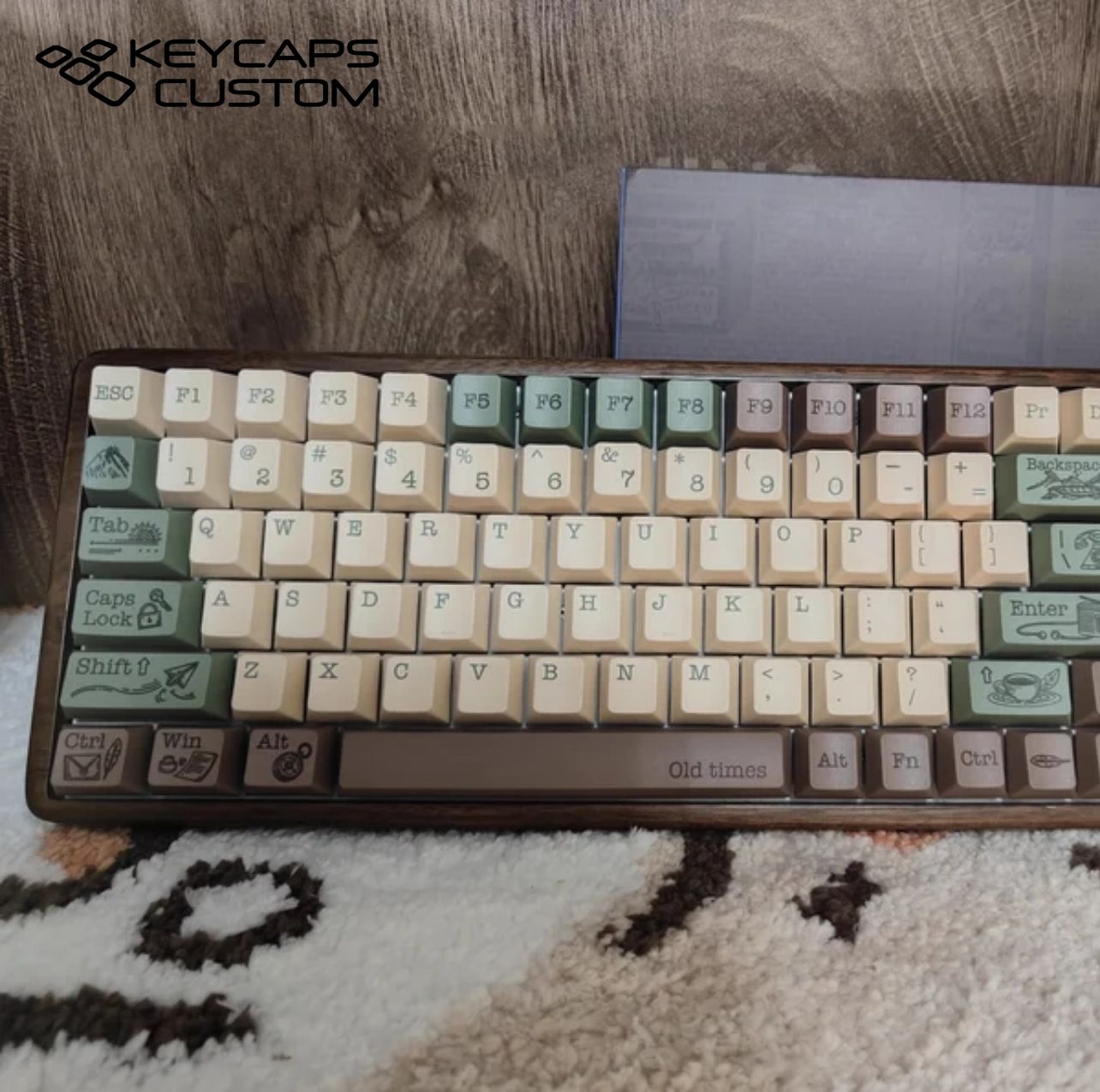 151PCS Old Time Theme Keycap Set,Vintage Brown Green Keycap Set,PBT ...