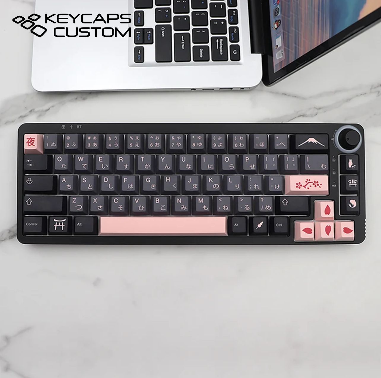 136PCS Pink Mount Fuji Sakura Keycaps Set, Japanese Keycap, Cherry ...